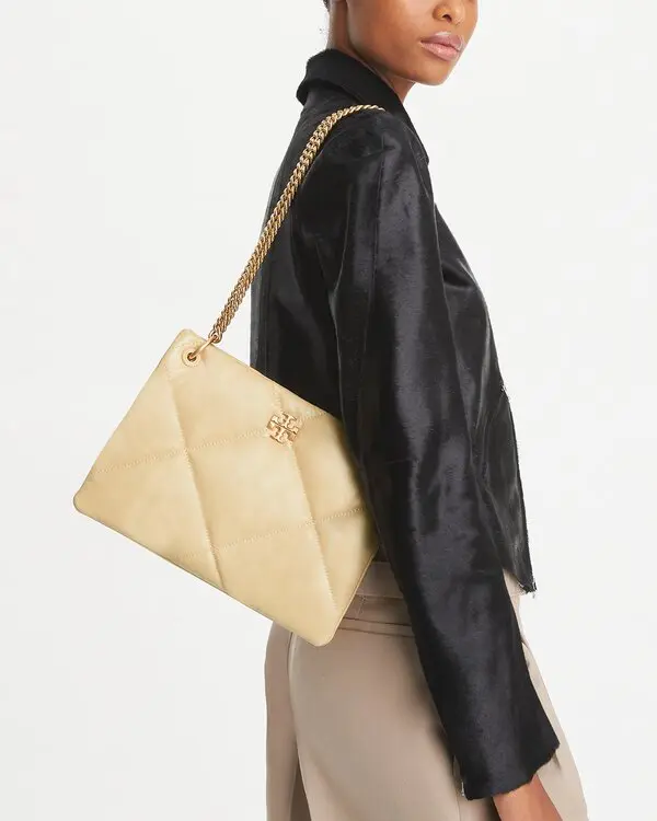 Tory Burch Kira Diamond Quilted Leather Shoulder Bag - Vanilla