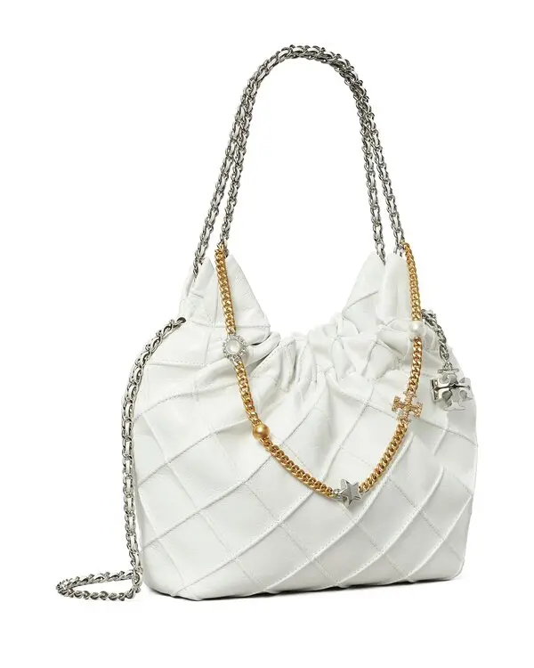 Tory Burch Mini Fleming Hobo Bag - Blanc