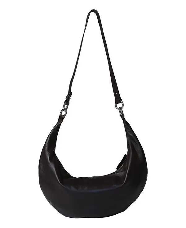 HYER GOODS 3-in-1 Convertible Hobo Crescent Bag - Black Silver