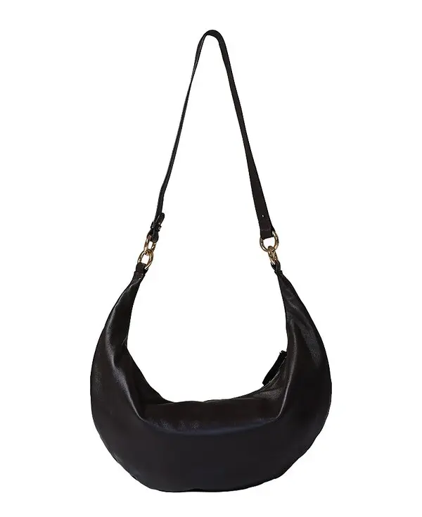 HYER GOODS 3-in-1 Convertible Hobo Crescent Ring Bag - Black Silver