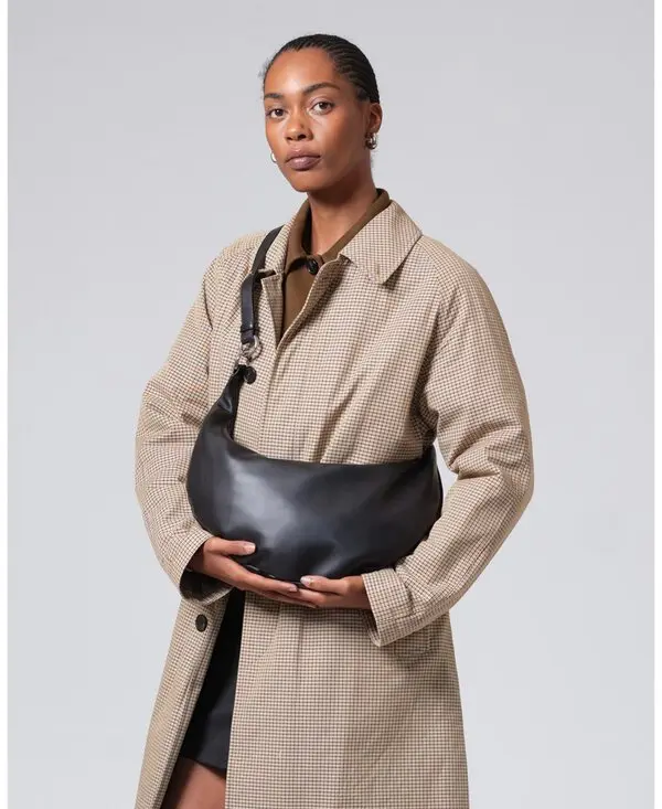 HYER GOODS 3-in-1 Convertible Hobo Crescent Bag - Black Silver