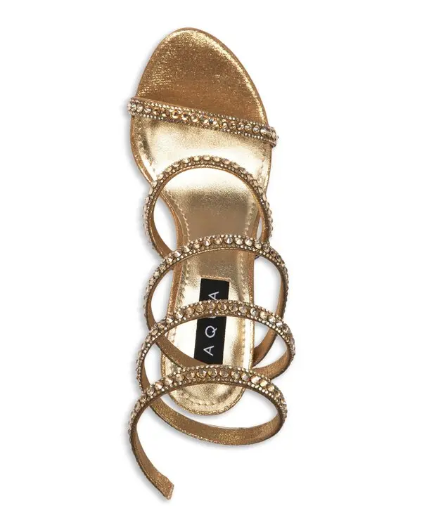 Aqua Dyon Wrapping High Heel Sandals - Gold