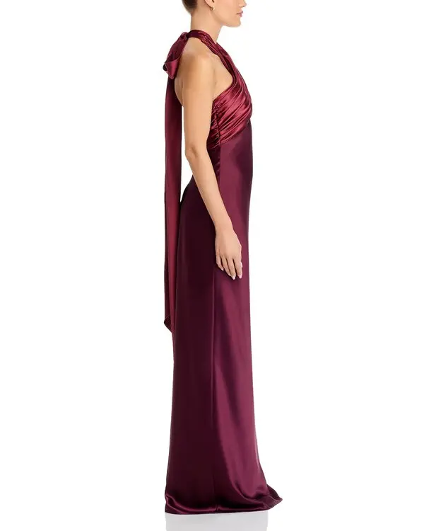 Amsale Halter Gown In Ruby/Cayenne - 70% Off | Editorialist