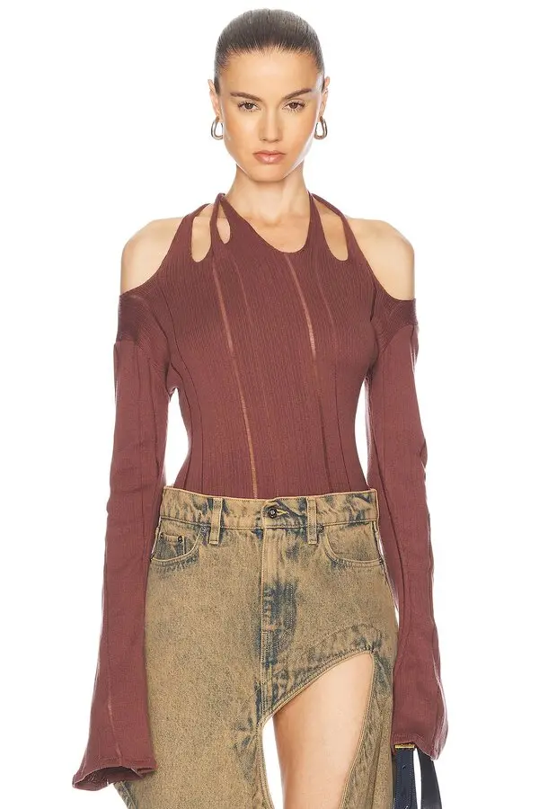 JADE CROPPER Braided Long Sleeve Top