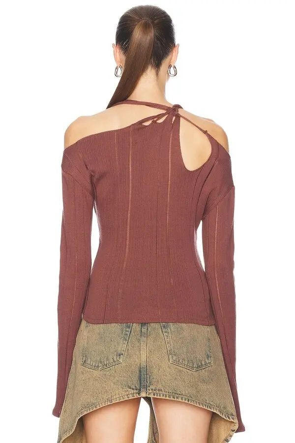 JADE CROPPER Braided Long Sleeve Top