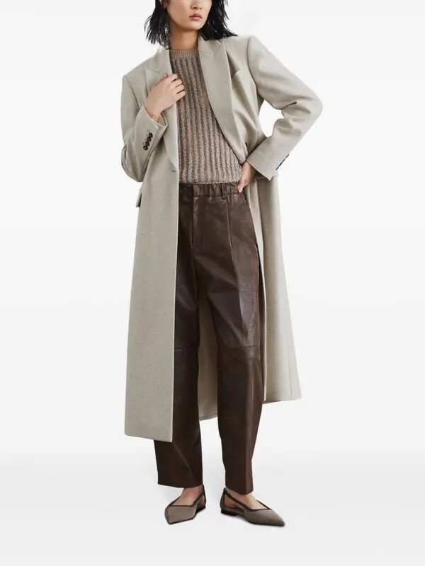 Brunello Cucinelli Straight-leg Leather Trousers