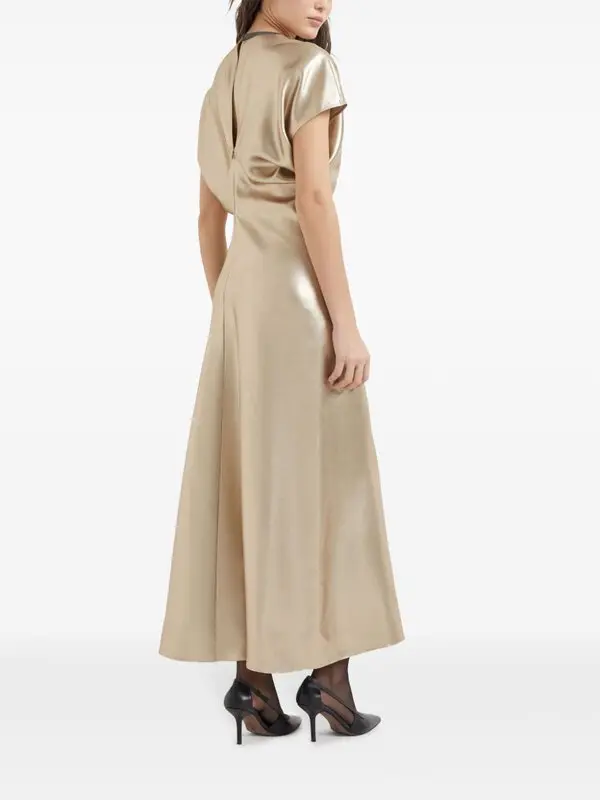Brunello Cucinelli Gathered-detail Maxi Dress