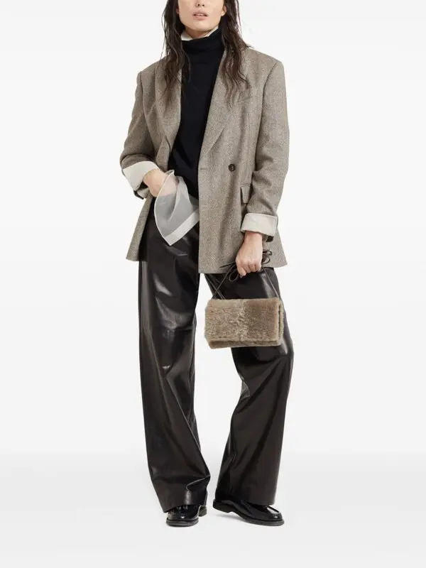 Brunello Cucinelli High-waisted Leather Trousers