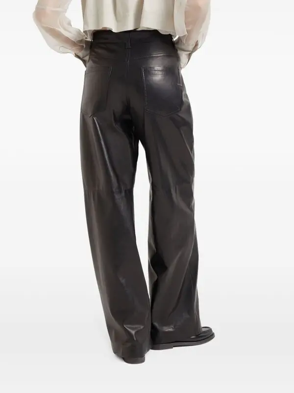 Brunello Cucinelli High-waisted Leather Trousers