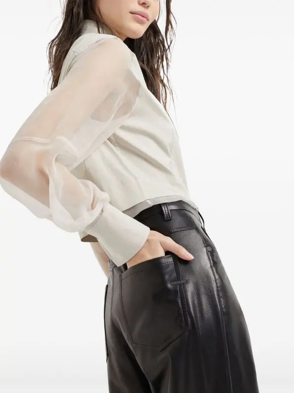 Brunello Cucinelli High-waisted Leather Trousers