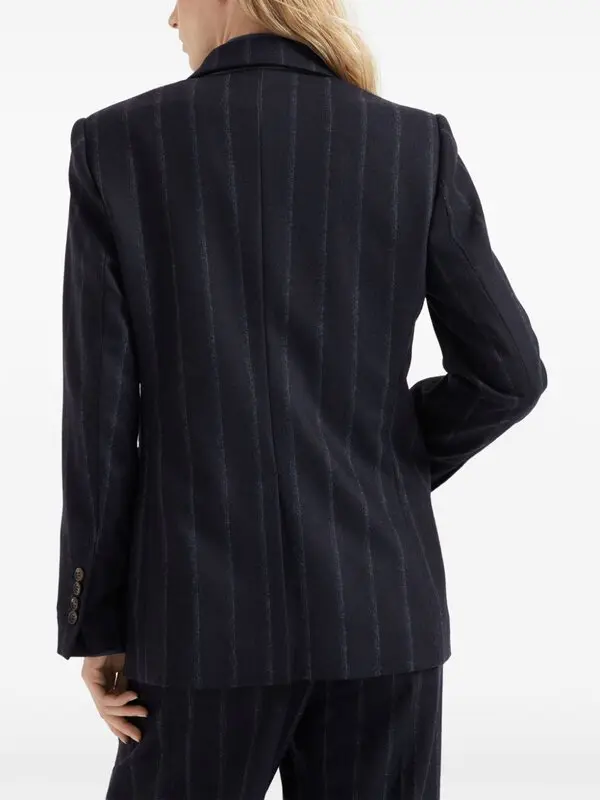Brunello Cucinelli Double-breasted Pinstriped Blazer