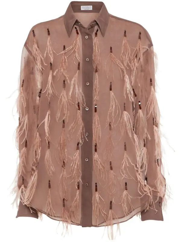 Brunello Cucinelli Feather-detailing Shirt