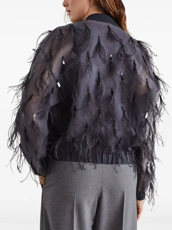 Brunello Cucinelli Feather-embellished Jacket