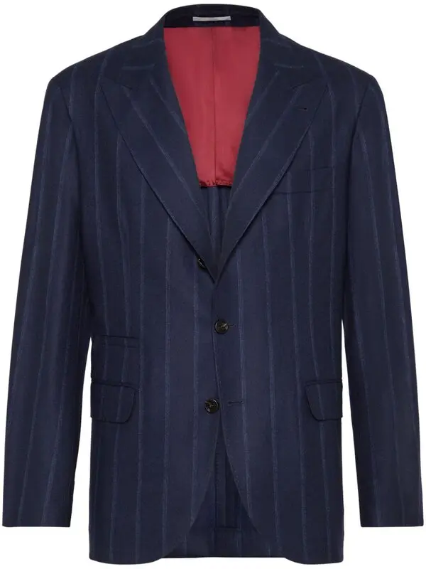 Brunello Cucinelli Striped Wool Blazer
