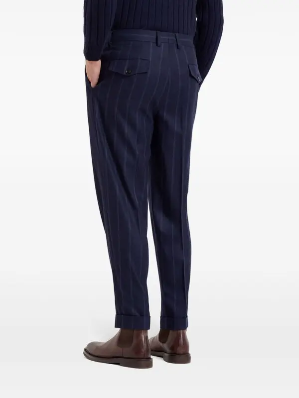 Brunello Cucinelli Pinstriped Wool Trousers
