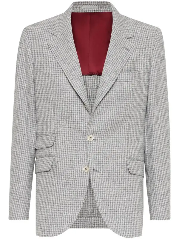 Brunello Cucinelli Houndstooth Wool Blazer