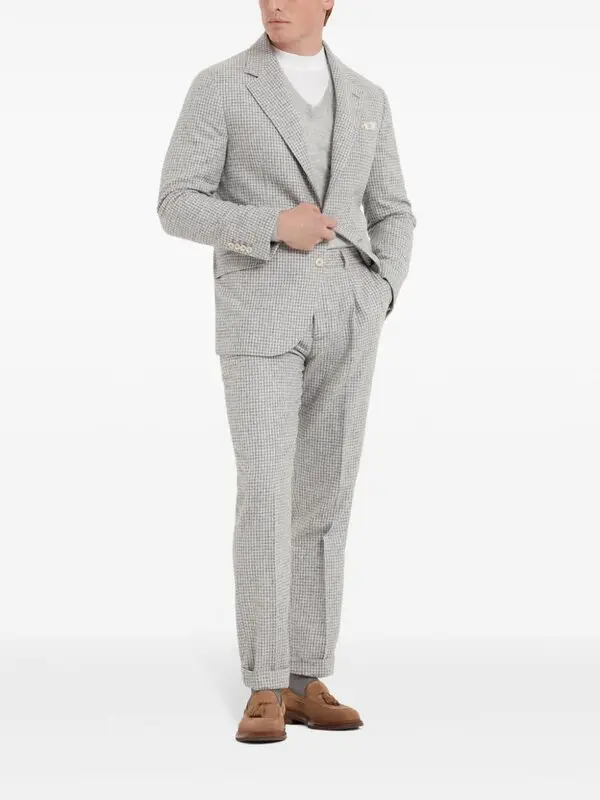 Brunello Cucinelli Houndstooth Wool Blazer
