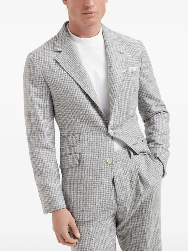 Brunello Cucinelli Houndstooth Wool Blazer
