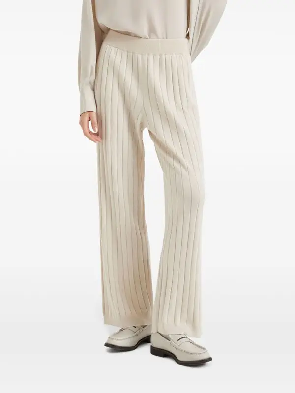 Brunello Cucinelli Ribbed-knit Cashmere Pants - Neutrals