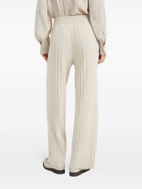 Brunello Cucinelli Ribbed-knit Cashmere Pants - Neutrals