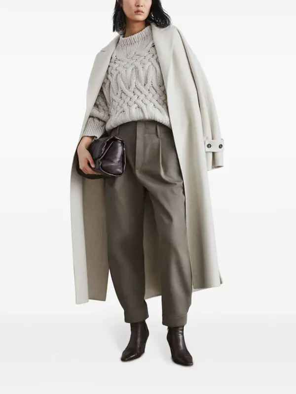 Brunello Cucinelli Tailored Trousers With Monili Detailing - Green
