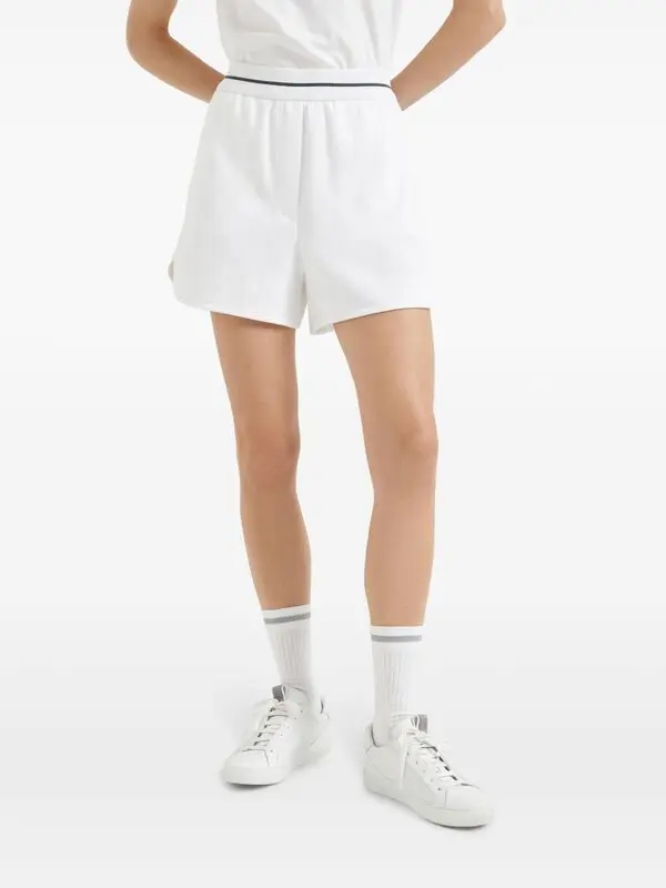 Brunello Cucinelli Stripe Detail Shorts - White
