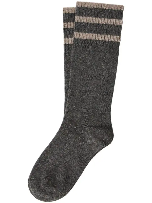 Brunello Cucinelli Stripe-detail Socks - Grey