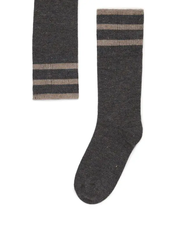 Brunello Cucinelli Stripe-detail Socks - Grey