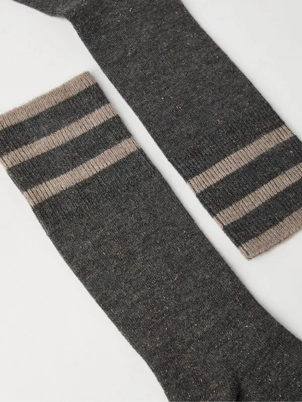 Brunello Cucinelli Stripe-detail Socks - Grey