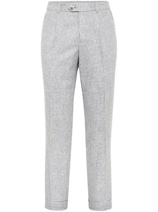 Brunello Cucinelli Houndstooth Alpaca-blend Trousers