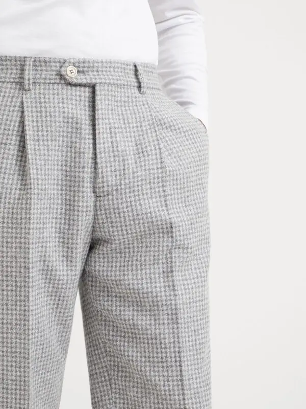 Brunello Cucinelli Houndstooth Alpaca-blend Trousers
