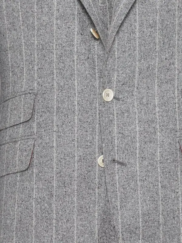 Brunello Cucinelli Speckle-knit Pinstripe Blazer