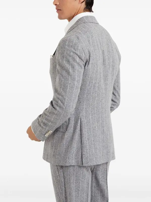 Brunello Cucinelli Speckle-knit Pinstripe Blazer