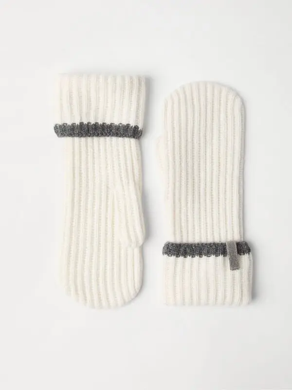 Brunello Cucinelli Cashmere Mittens - White
