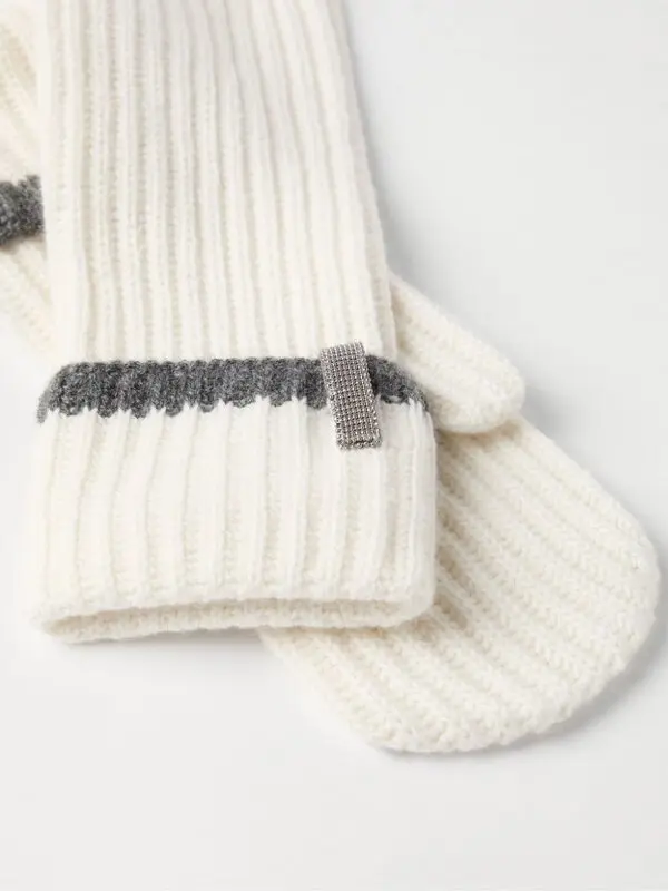 Brunello Cucinelli Cashmere Mittens - White