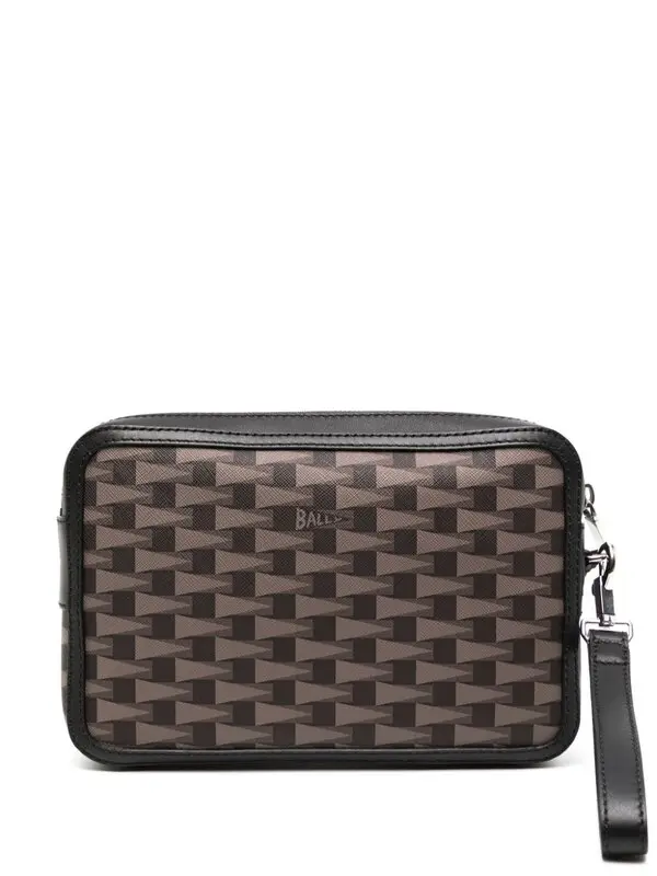 Bally Patterned Clutch - Brown