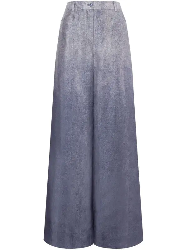 Alberta Ferretti Silk Palazzo Pants