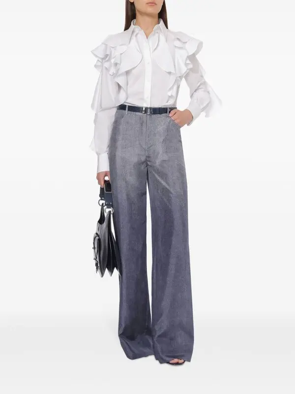 Alberta Ferretti Silk Palazzo Pants