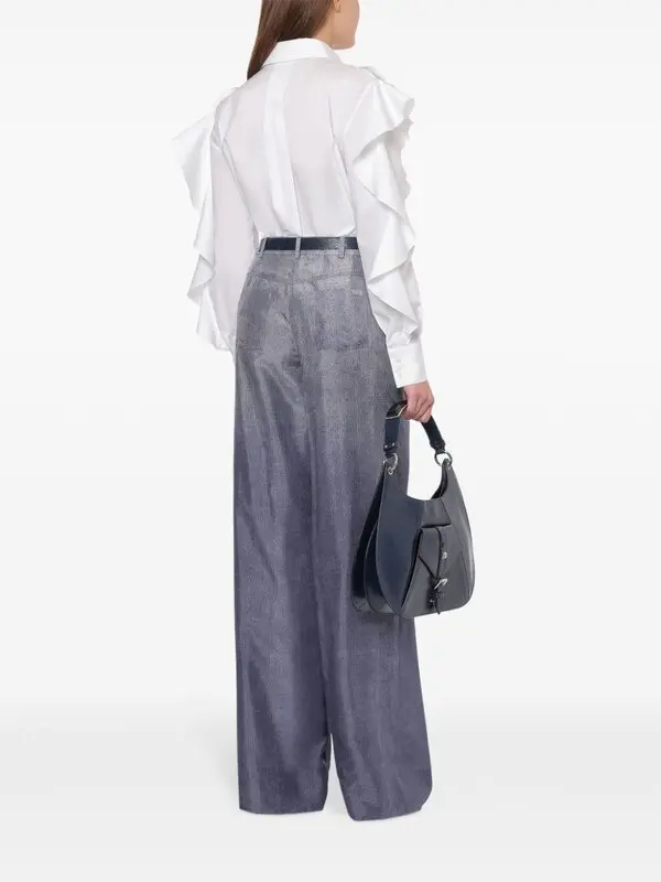 Alberta Ferretti Silk Palazzo Pants