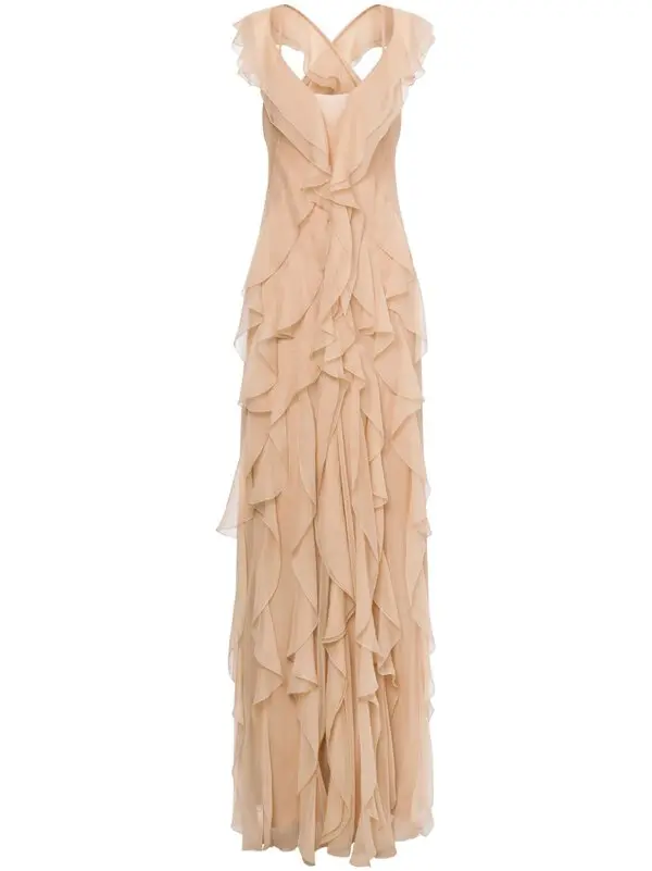 Alberta Ferretti Ruffled Gown