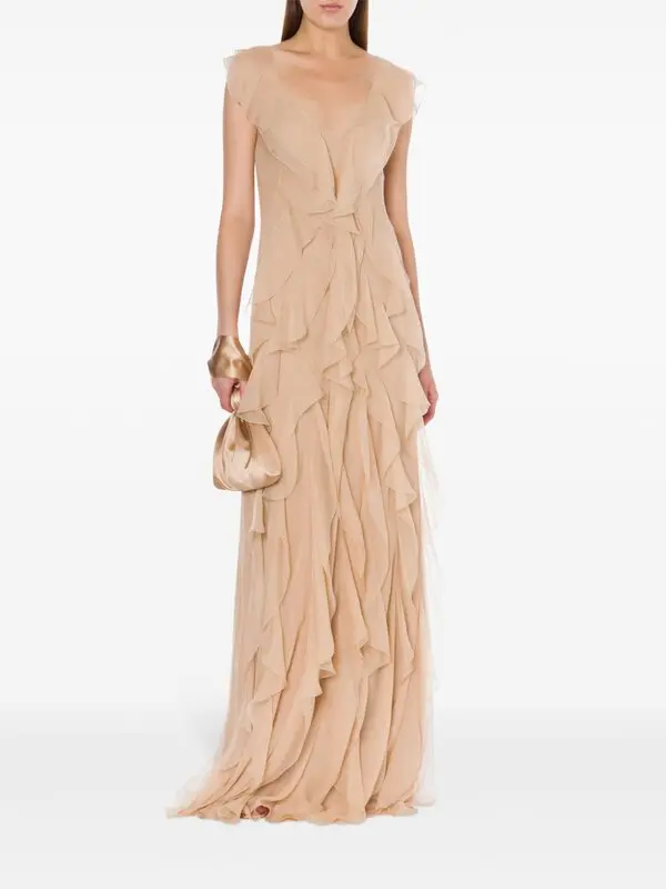 Alberta Ferretti Ruffled Gown