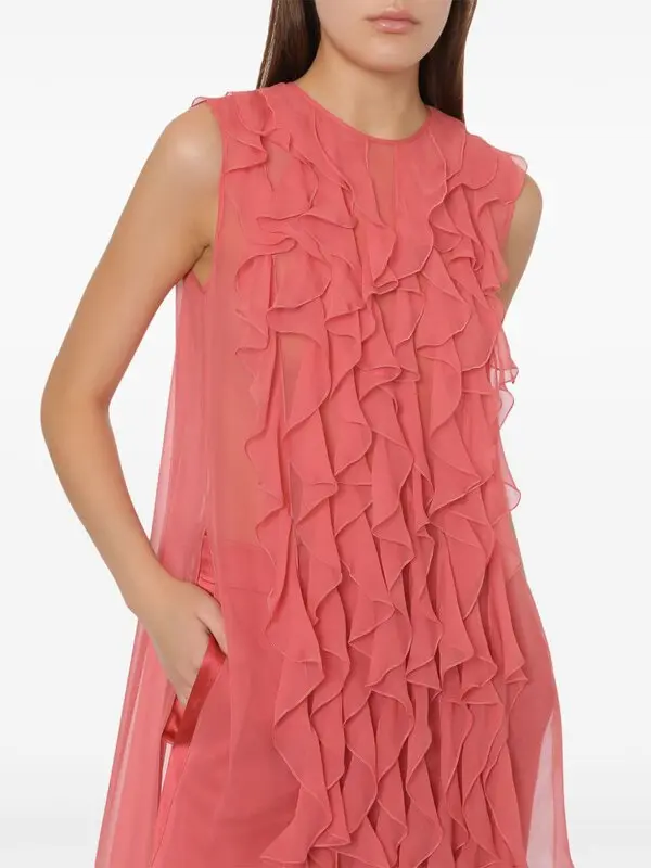 Alberta Ferretti Ruffle-detail Silk Blouse