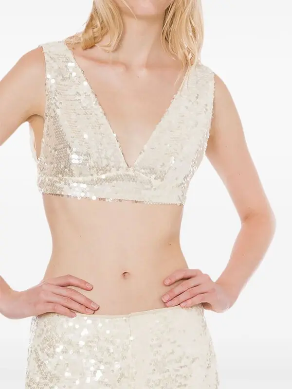 Philosophy Di Lorenzo Serafini Sequin Cropped Top - White