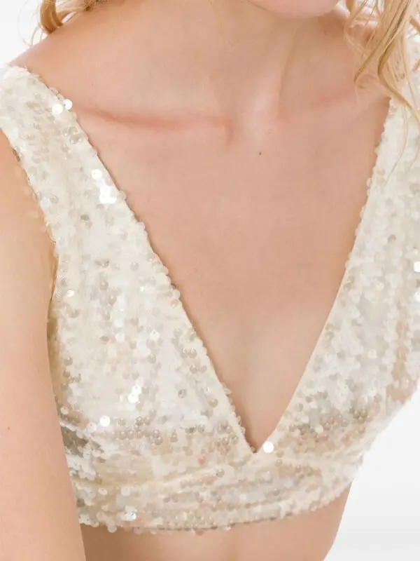 Philosophy Di Lorenzo Serafini Sequin Cropped Top - White