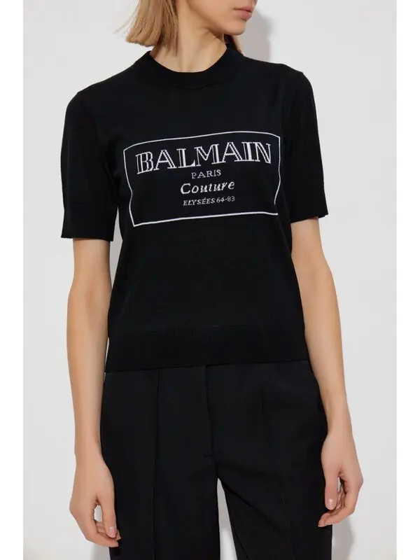 Balmain Logo-print Knit T-shirt