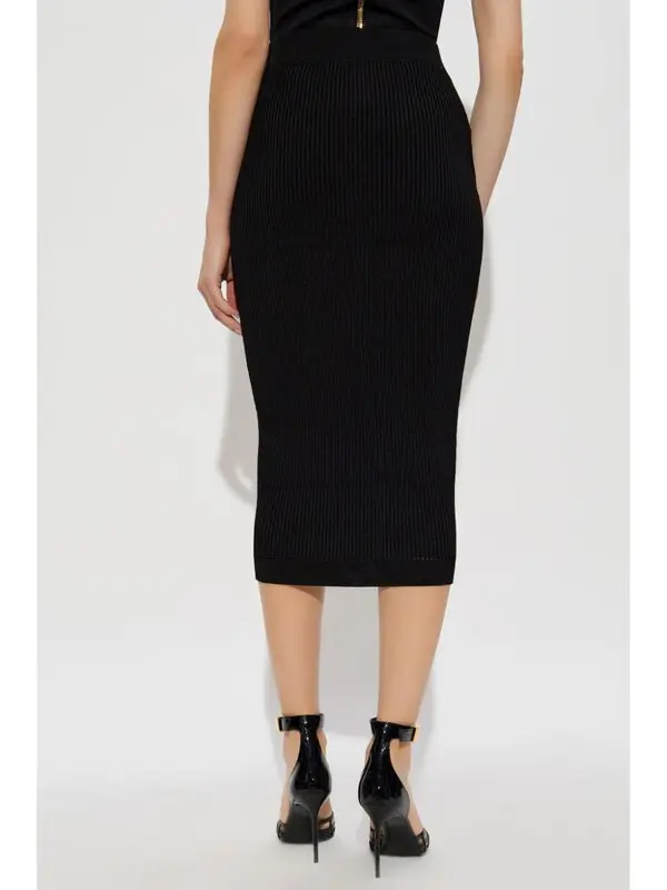 Balmain Ribbed Midi Skirt