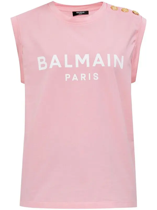 Balmain Logo-print Tank Top - Pink