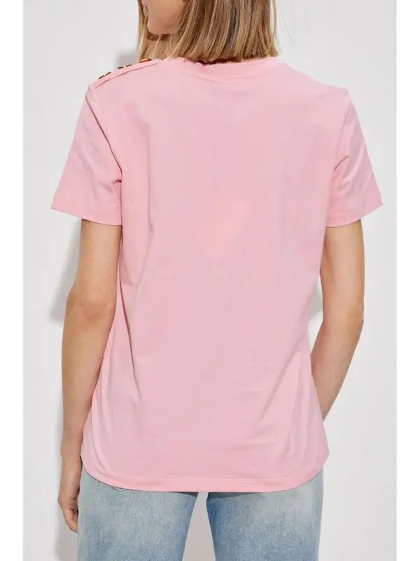 Balmain Logo-print Cotton T-shirt - Pink