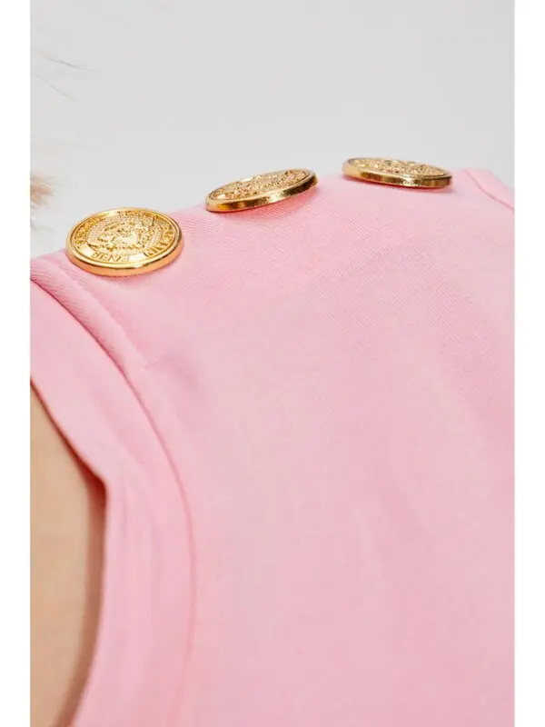 Balmain Logo-print Cotton T-shirt - Pink