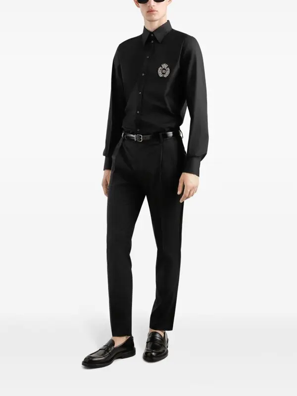 Dolce & Gabbana Logo-appliqué Shirt - Black